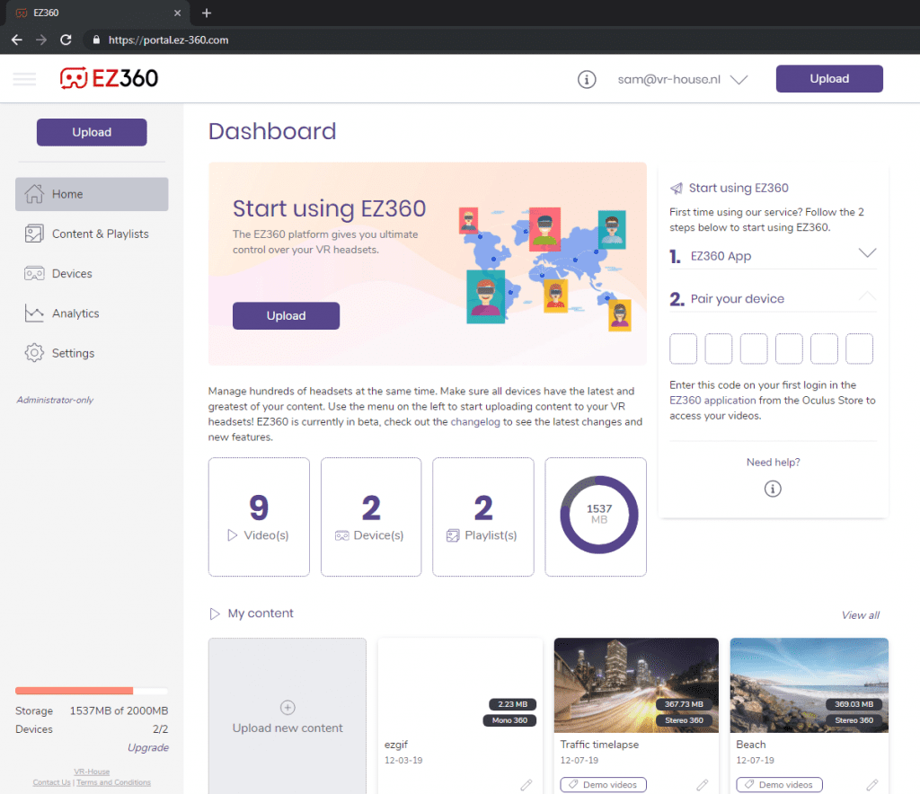Home - EZ360- VR Player and CMS for VR Headsets